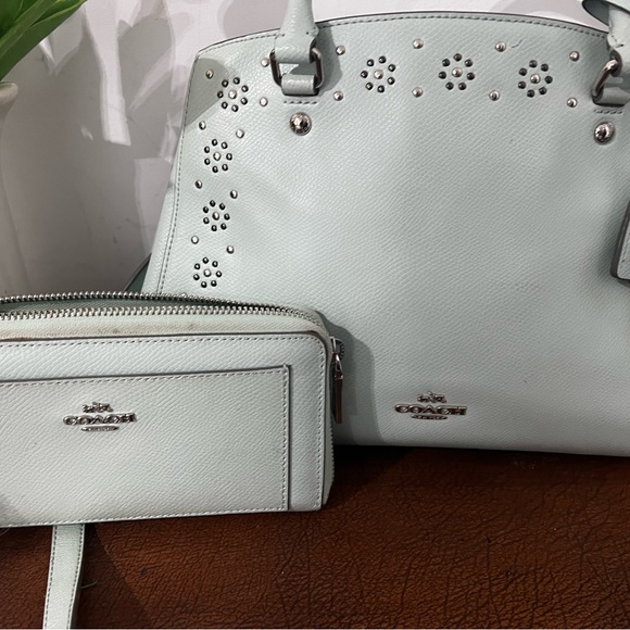 Coach | Bags | Coach Margot Carryall Shoulderbag Wallet Mint Green ...